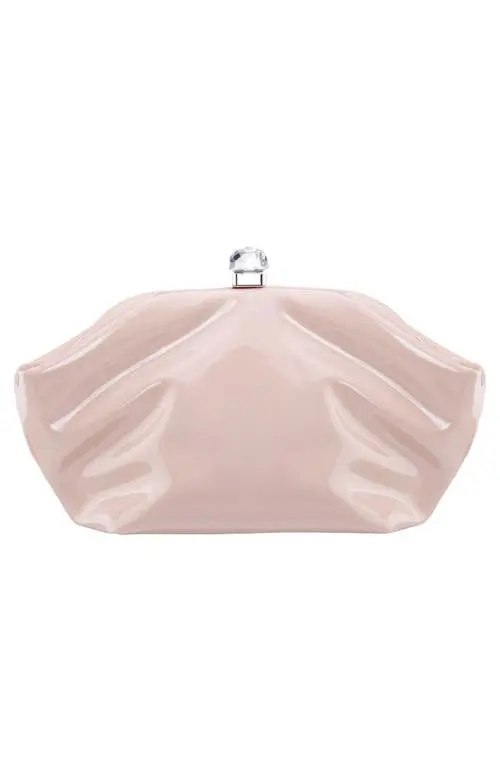 Nina Lyric Faux Leather Clutch - Beige
