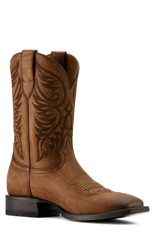 Ariat Wiley Wide Square Toe Cowboy Boots - Brown