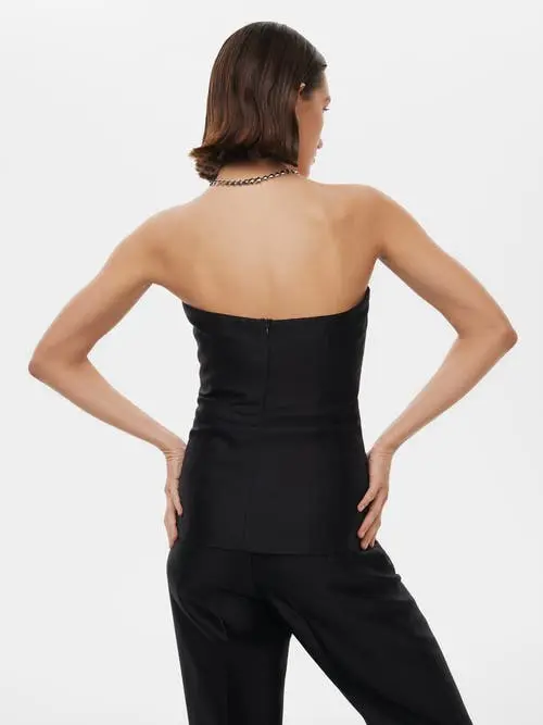 ALAS Tailored Silk-wool Corset Top