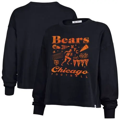 '47 Chicago Bears Team Collage Sydney Long Sleeve T-shirt - Navy