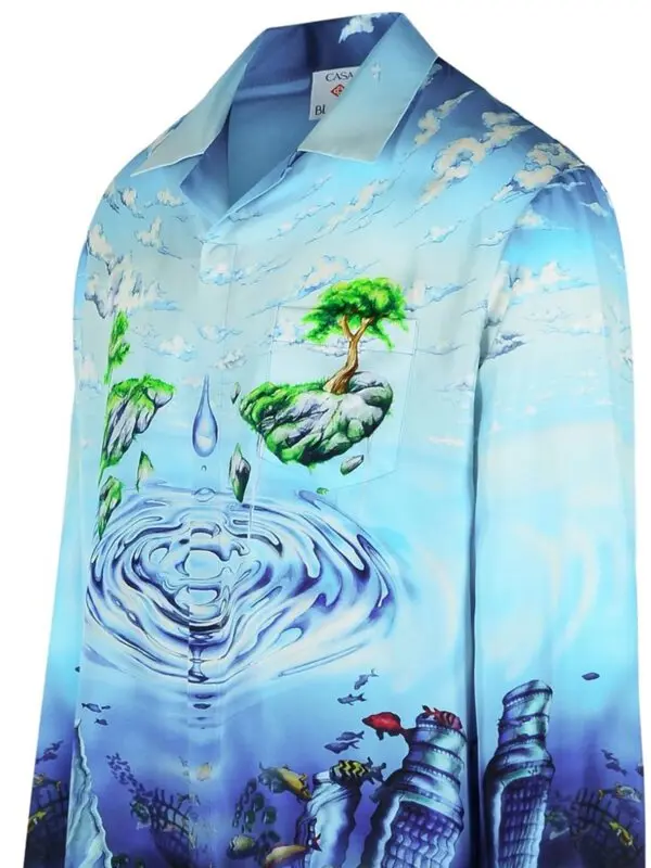 Casablanca Silk Shirt - Sky Blue