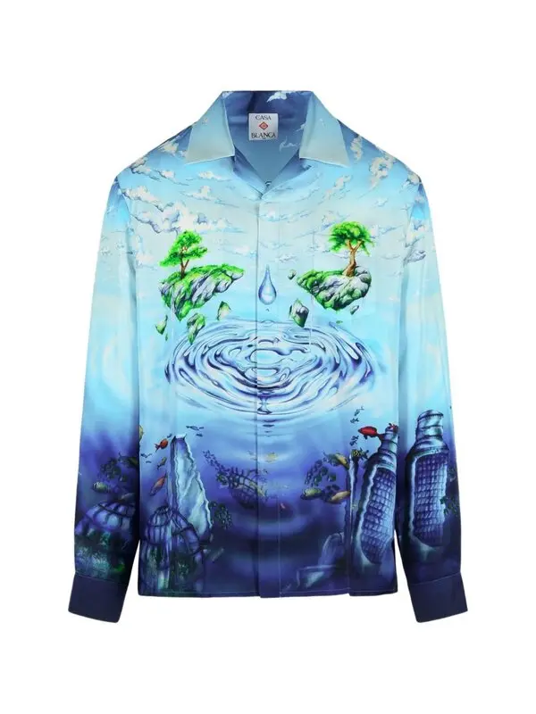 Casablanca Silk Shirt - Sky Blue