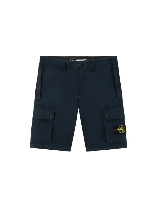 Stone Island Bermuda Shorts With Logo - Blue