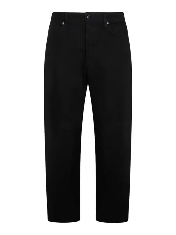 Stone Island Jeans With Logo Patch - Black