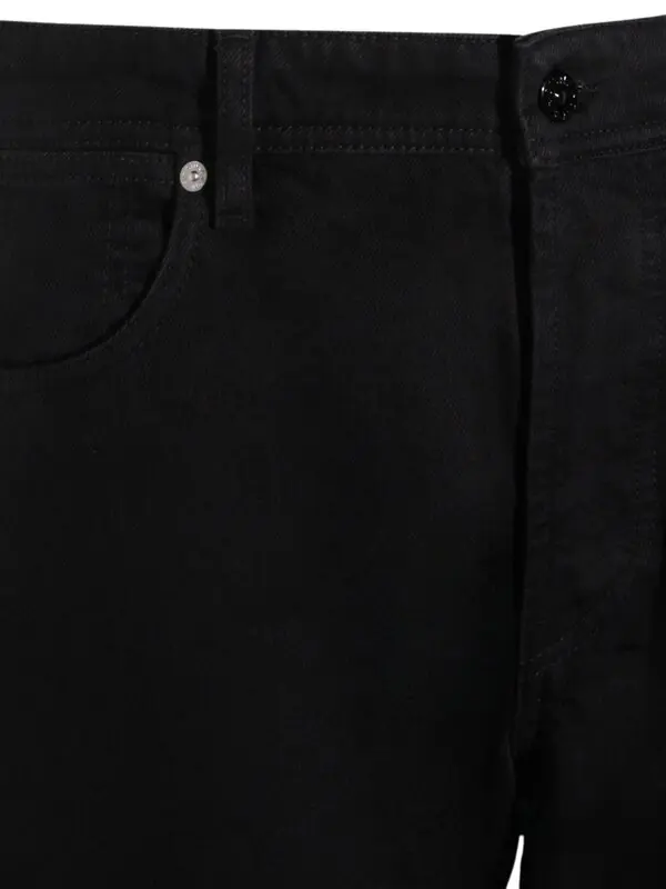 Stone Island Jeans With Logo Patch - Black