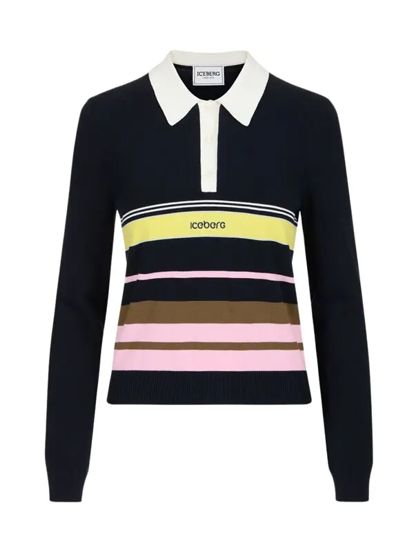 Iceberg Polo Shirt With Contrasting Stripes