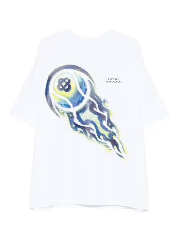 Casablanca Flaming Tennis Ball T-shirt - White