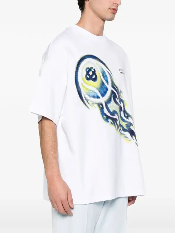 Casablanca Flaming Tennis Ball T-shirt - White