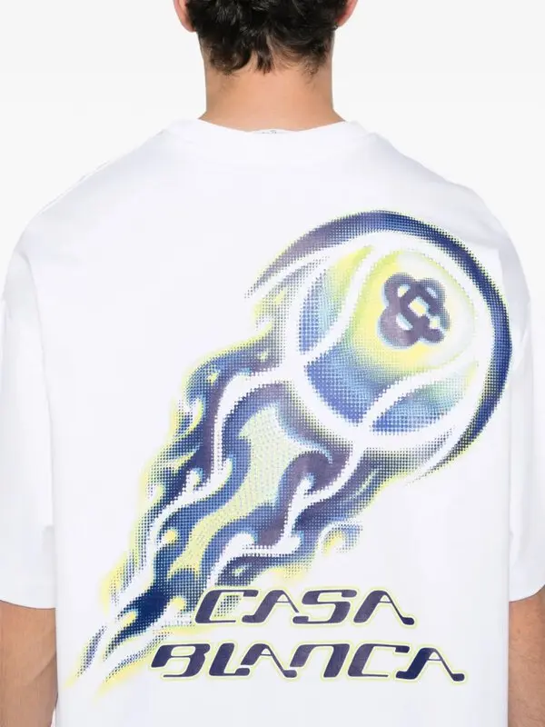 Casablanca Flaming Tennis Ball T-shirt - White