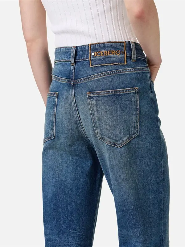 Iceberg Stone Wash Flare Trousers