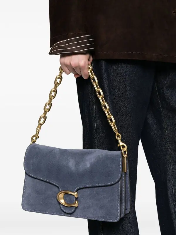 COACH Tabby Suede Leather Shoulder Bag - Blue