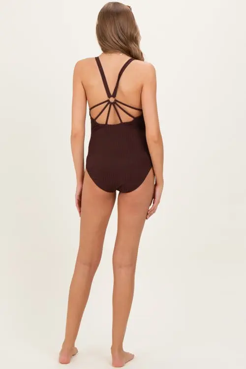 PINKBLUSH O-ring Strappy Back Maternity Swimsuit
