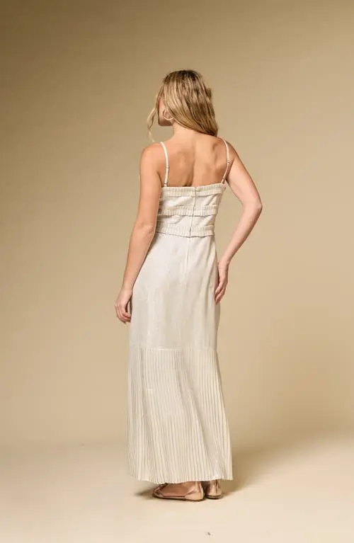 BTB LOS ANGELES Linen-lurex Maxi Dress