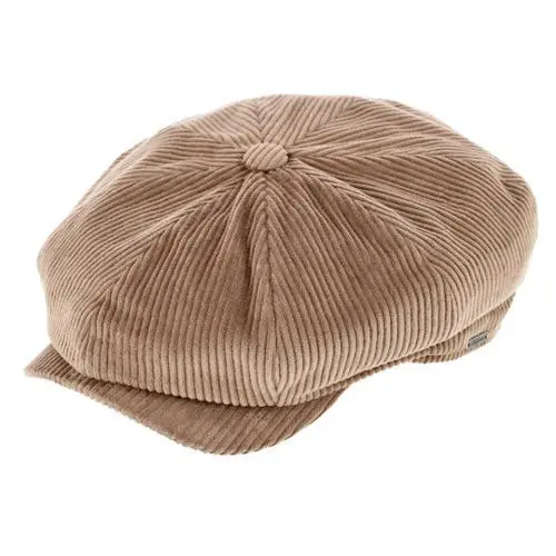 WIGENS Brisbane Moss Corduroy Newsboy Cap - Camel