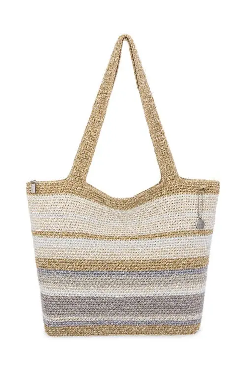 THE SAK Crafted Classic Large Carryall Crochet Tote - Sand Stripe