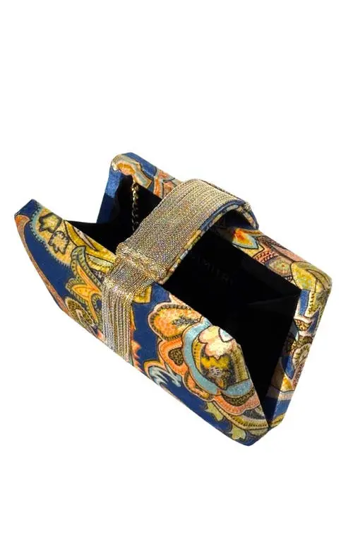 SIMITRI Velvet Fringe Clutch - Paisley
