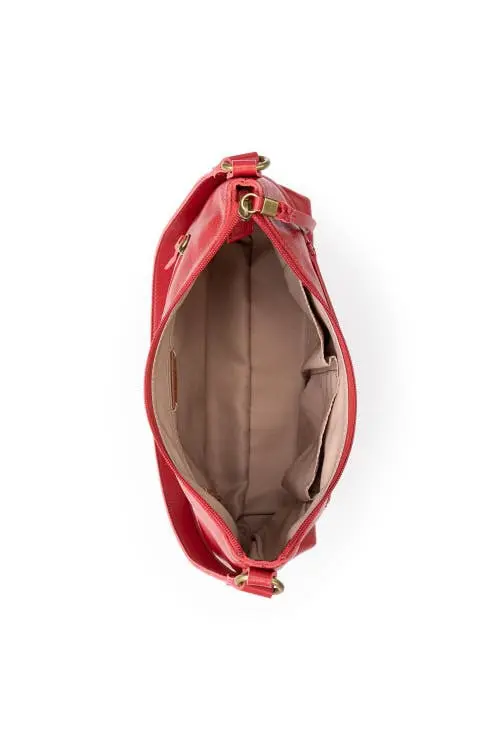 THE SAK Melrose Leather Shoulder Bag - Scarlet