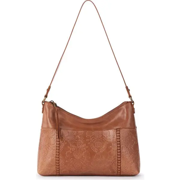 THE SAK Melrose Leather Shoulder Bag - Tobacco Floral Emboss
