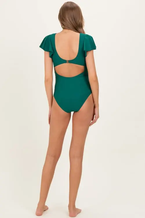 PINKBLUSH Crochet Accent One-piece Maternity Swimsuit