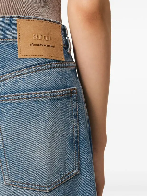AMI Paris Large Fit Denim Jeans - Sky Blue