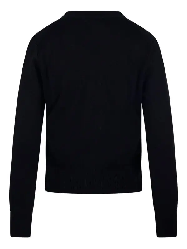 AMI Paris De Coeur Wool Cardigan - Black