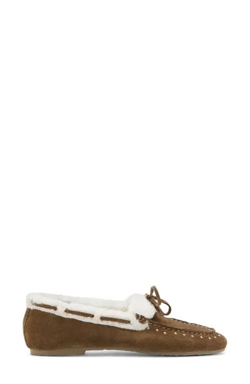 Mango Studded Faux Shearling Loafer