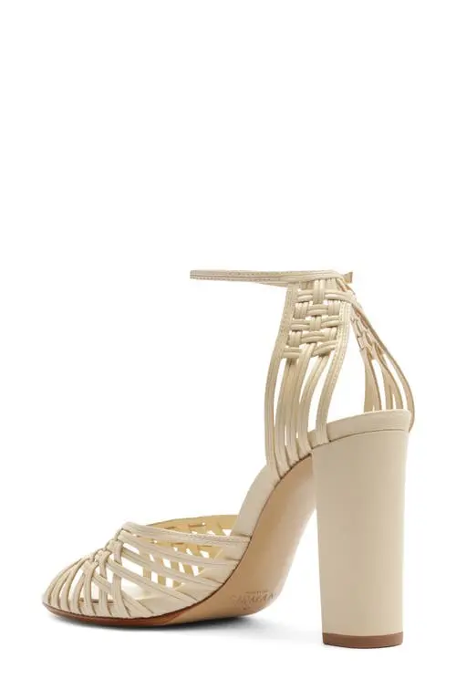 ALEXANDRE BIRMAN Lilian Woven Ankle Strap Sandal - Eggshell
