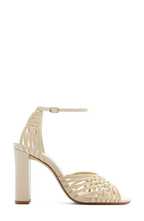 ALEXANDRE BIRMAN Lilian Woven Ankle Strap Sandal - Eggshell