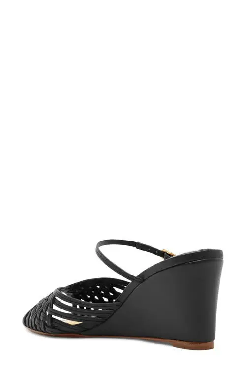 ALEXANDRE BIRMAN Lilian Woven Wedge Slides - Black