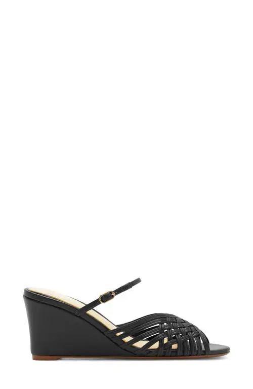 ALEXANDRE BIRMAN Lilian Woven Wedge Slides - Black