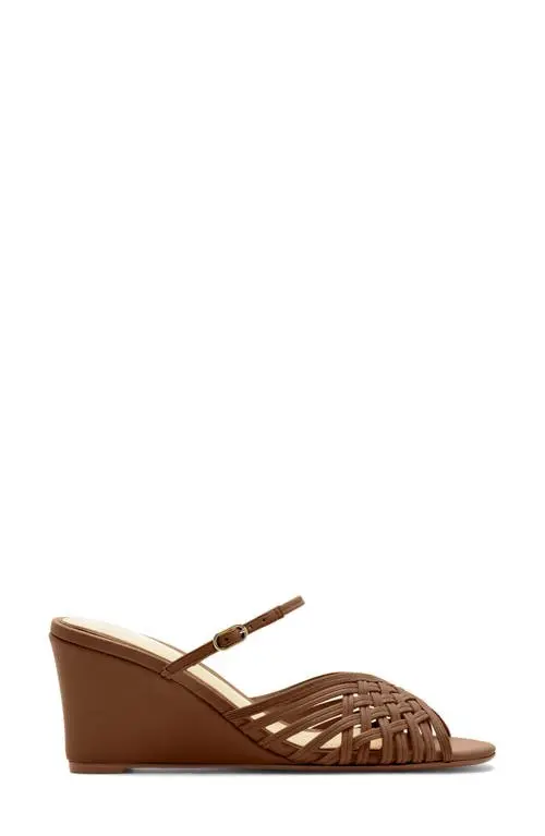 ALEXANDRE BIRMAN Lilian Woven Wedge Slides - Espresso