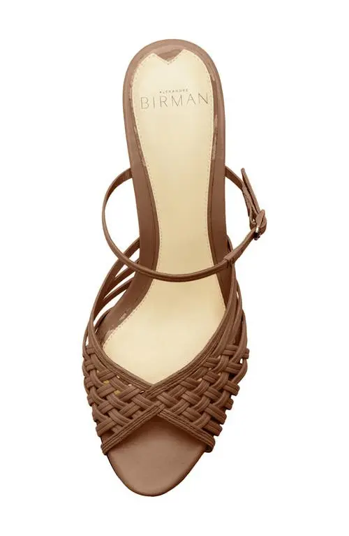 ALEXANDRE BIRMAN Lilian Woven Wedge Slides - Espresso