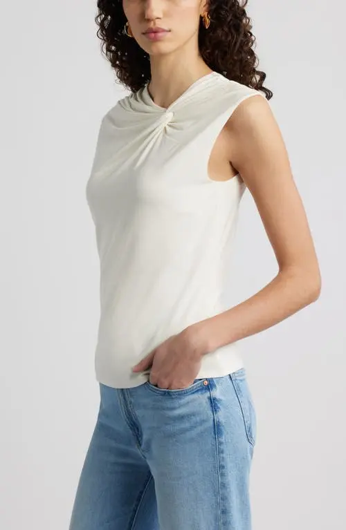 Nordstrom Twist Front Cap-sleeve T-shirt - Ivory Tofu