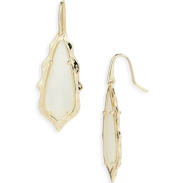 Kendra Scott Adriana Scallop Drop Earrings - Gold Natural Mother Of Pearl