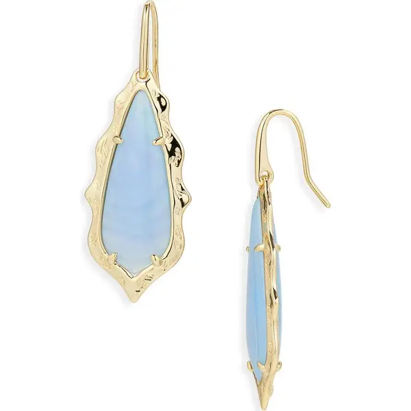 Kendra Scott Adriana Scallop Drop Earrings - Gold Sky Blue Abalone