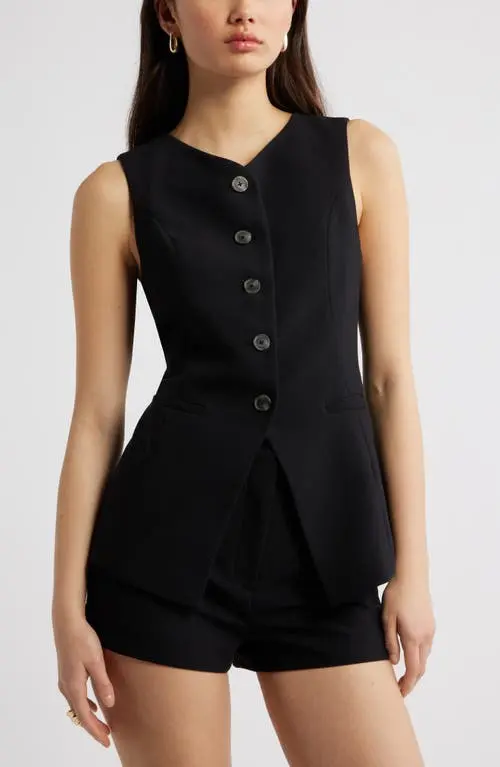 OPEN EDIT Icon Twill Waistcoat - Black