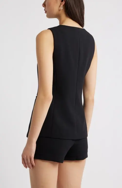 OPEN EDIT Icon Twill Waistcoat - Black