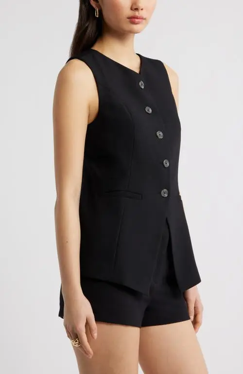 OPEN EDIT Icon Twill Waistcoat - Black