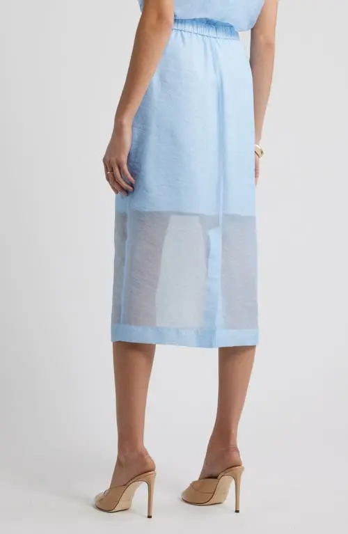 Nordstrom Organza Overlay Midi Pencil Skirt - Blue Floaty