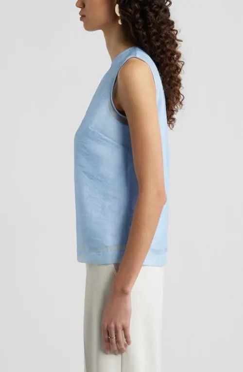 Nordstrom Sleeveless Organza Shell Top - Blue Floaty