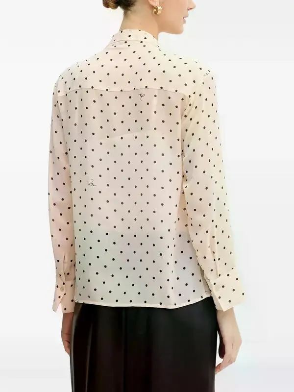 JOOP! Polka-dot Tie Blouse