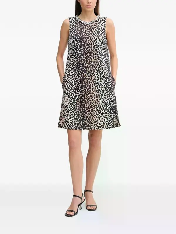 OUI Embellished Animal Print Mini Dress