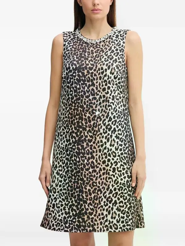 OUI Embellished Animal Print Mini Dress