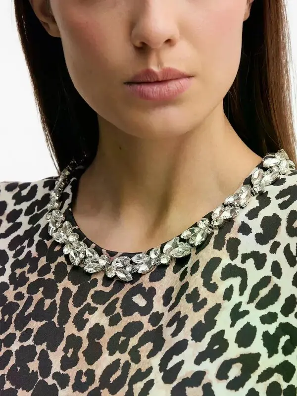 OUI Embellished Animal Print Mini Dress