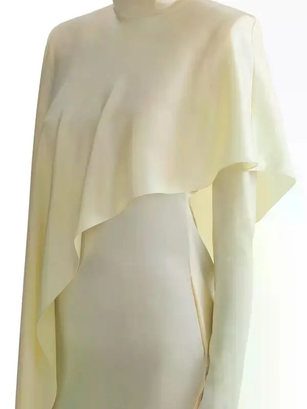 MUGLER Draped High-neck Midi Dress - Neutrals