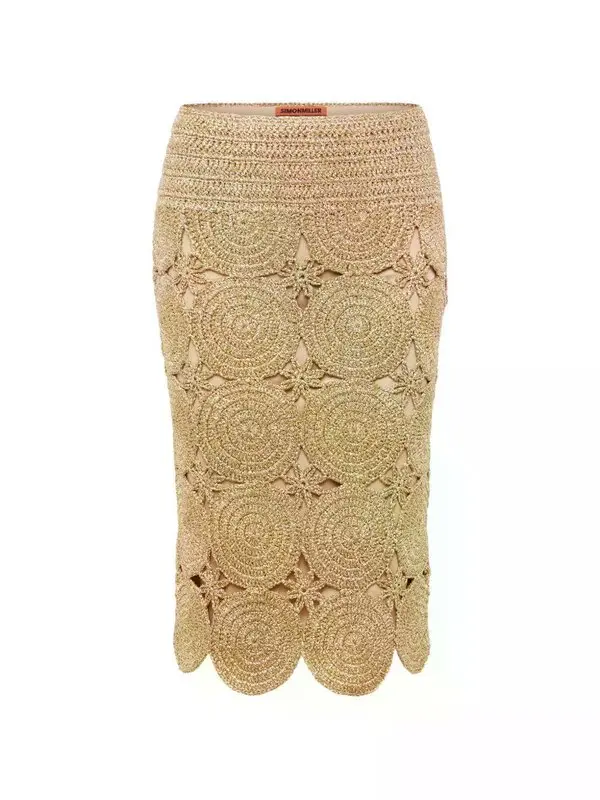 SIMONMILLER Beep Beep Midi Skirt - Gold