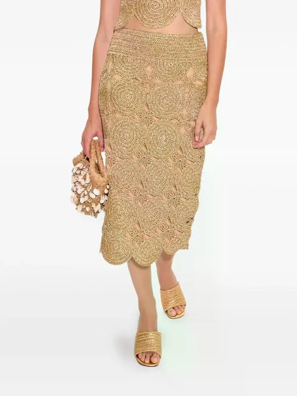 SIMONMILLER Beep Beep Midi Skirt - Gold