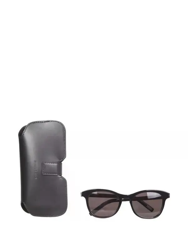 Saint Laurent Tinted Round Frame Sunglasses - Black