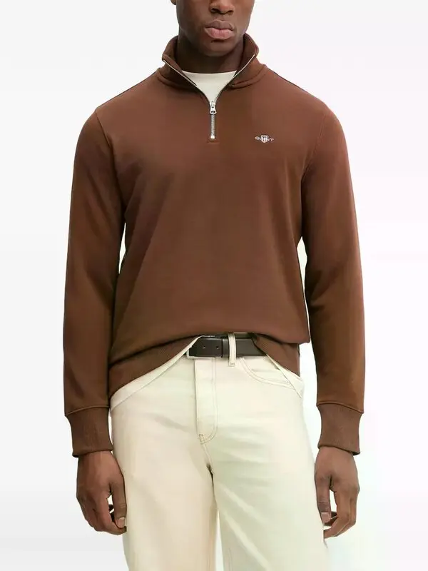 Gant Shield Half-zip Sweatshirt - Brown