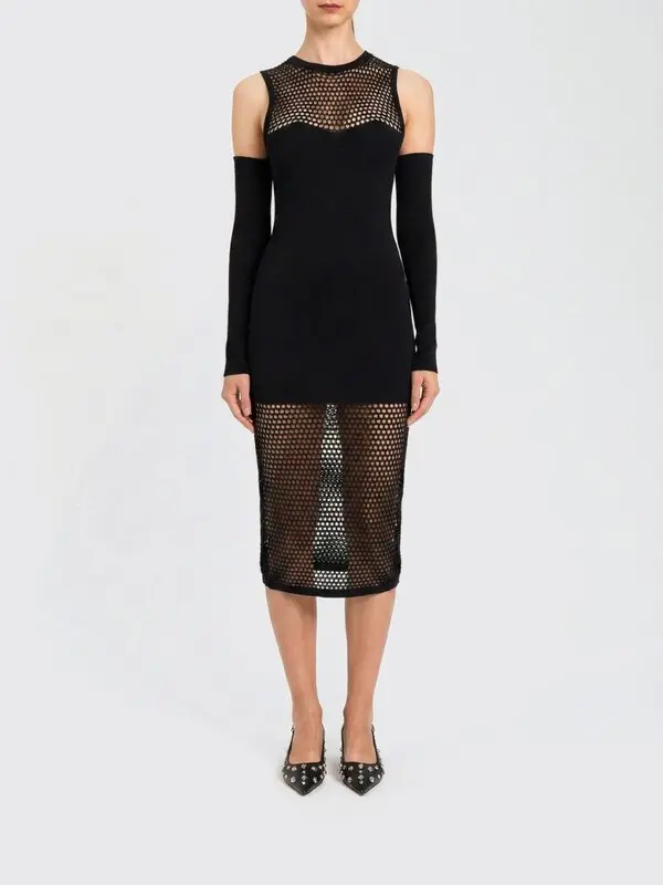 TWINSET Mesh Viscose Blend Midi Dress